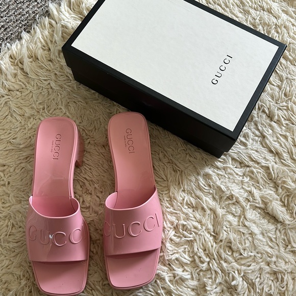 Gucci | Shoes | Gucci Rubber Slides Pink Sandals | Poshmark